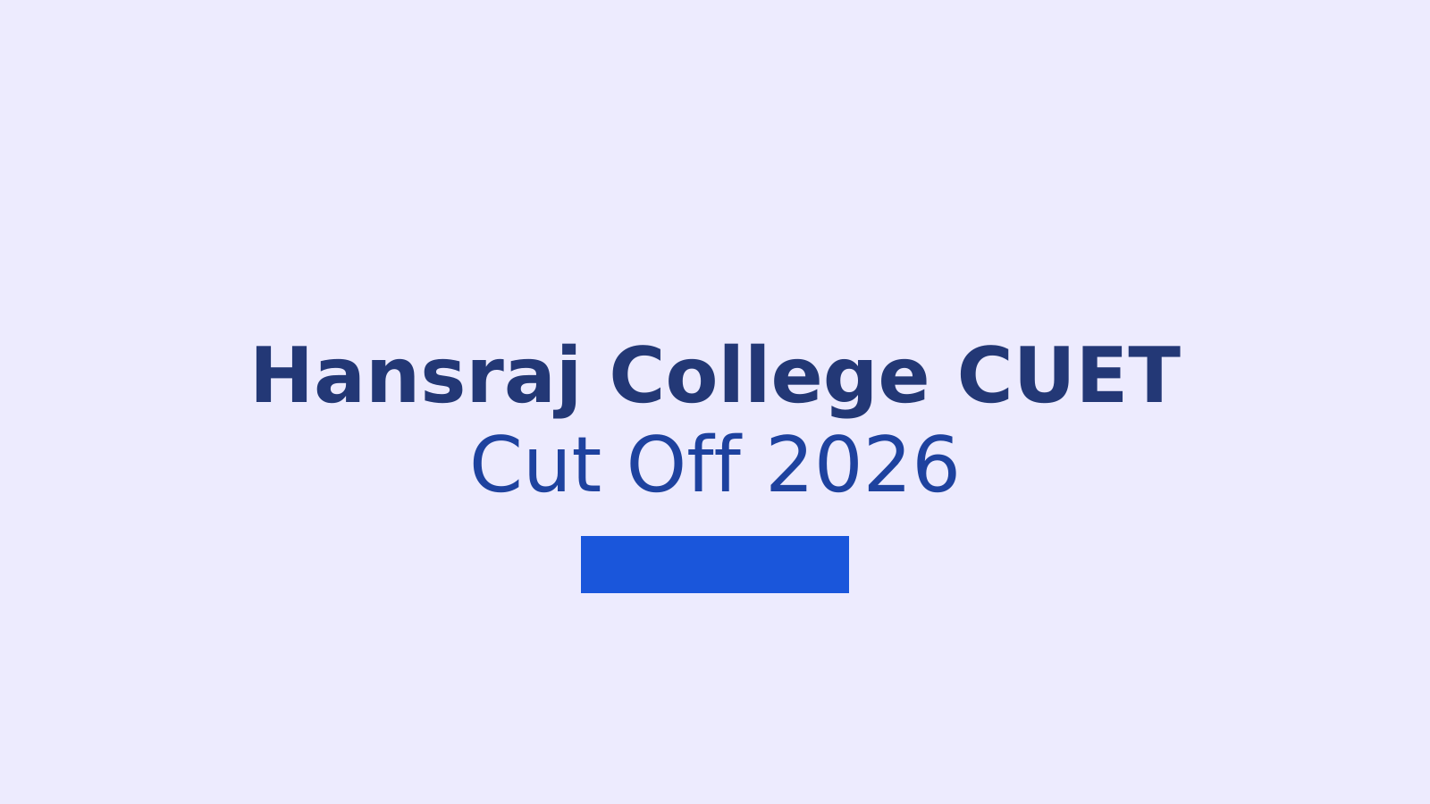 CUET Cut Off 2026 for Hansraj College: Expected Scores and Course ...