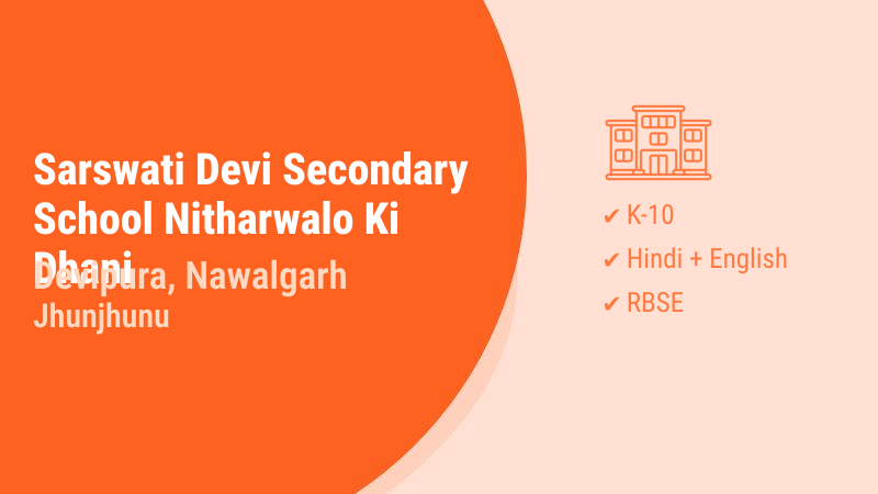Sarswati Devi Secondary School Nitharwalo Ki Dhani Nawalgarh Jhunjhunu ...